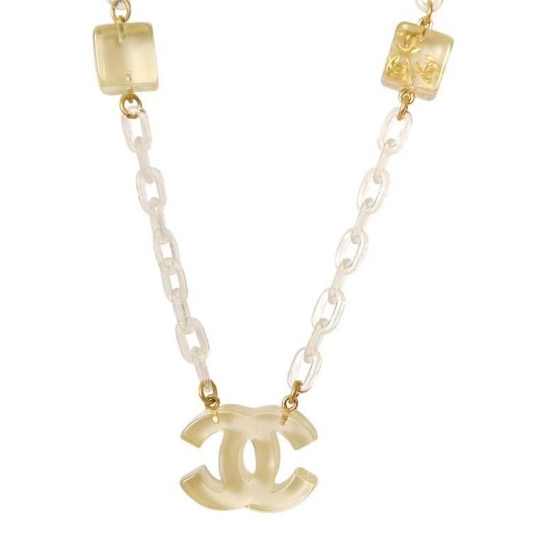 Chanel Ice Cube Plastic Chain Necklace Rare at 1stDibs