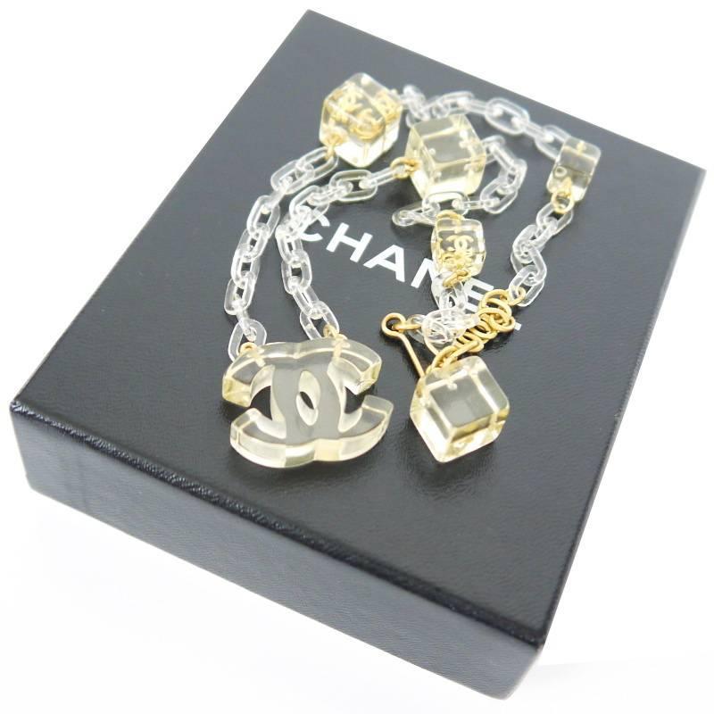 Chanel Ice Cube Plastic Chain Necklace Rare at 1stdibs