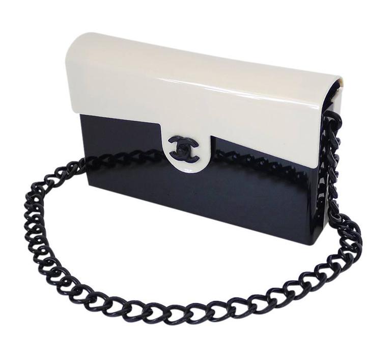 Rare Vintage Chanel Plastic 2.55 Classic Flap Bag at 1stDibs | vintage ...