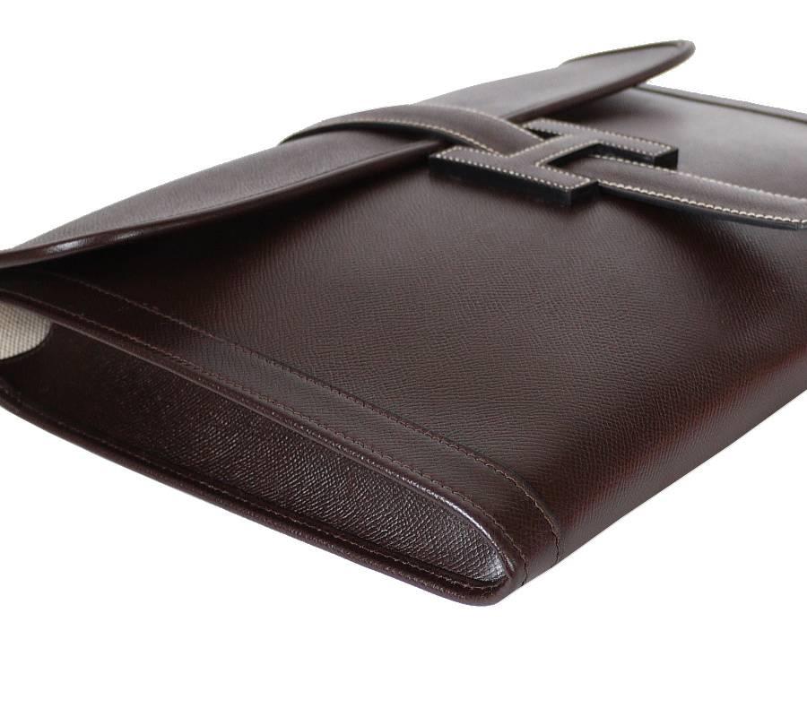 1980s Hermes Couchevel Oversized Jige GM Clutch Bag at 1stDibs