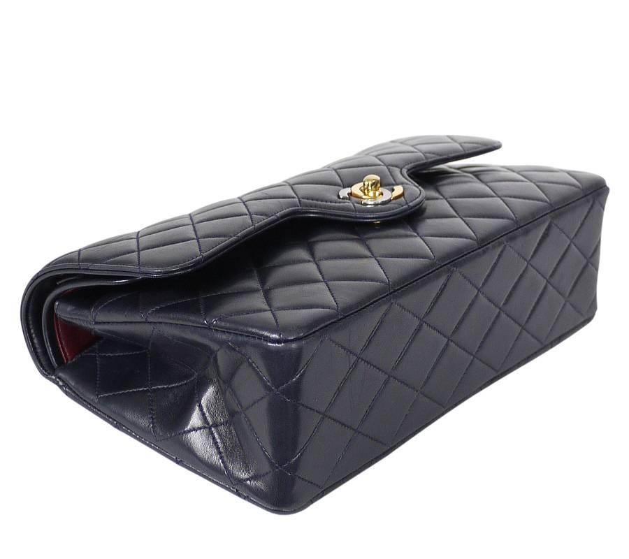 Vintage Chanel 2.55 Double Flap Classic Limited Edition Rare Navy For ...