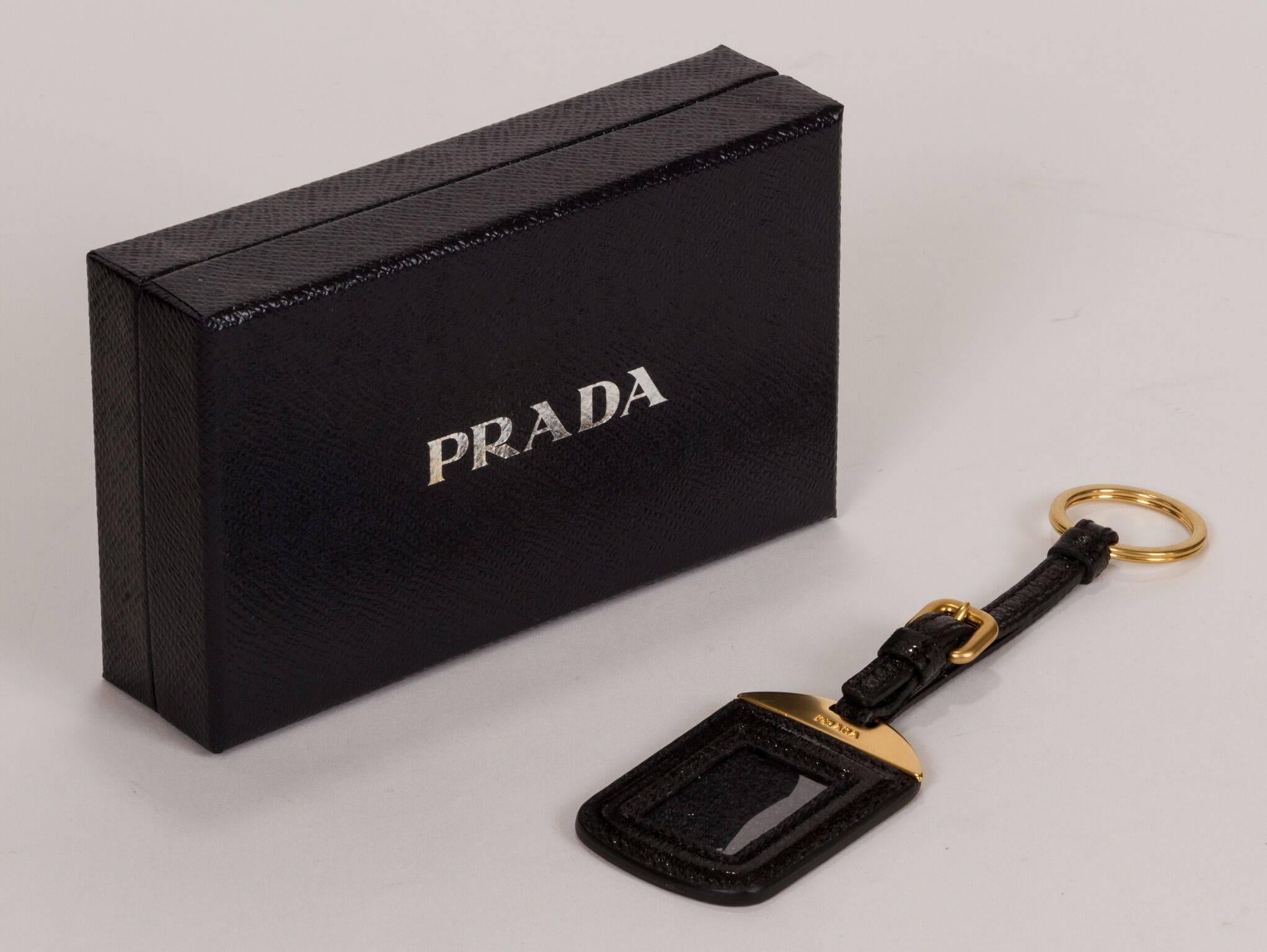 Prada Black Glossy Keychain/Nametag For Sale at 1stDibs | prada name ...