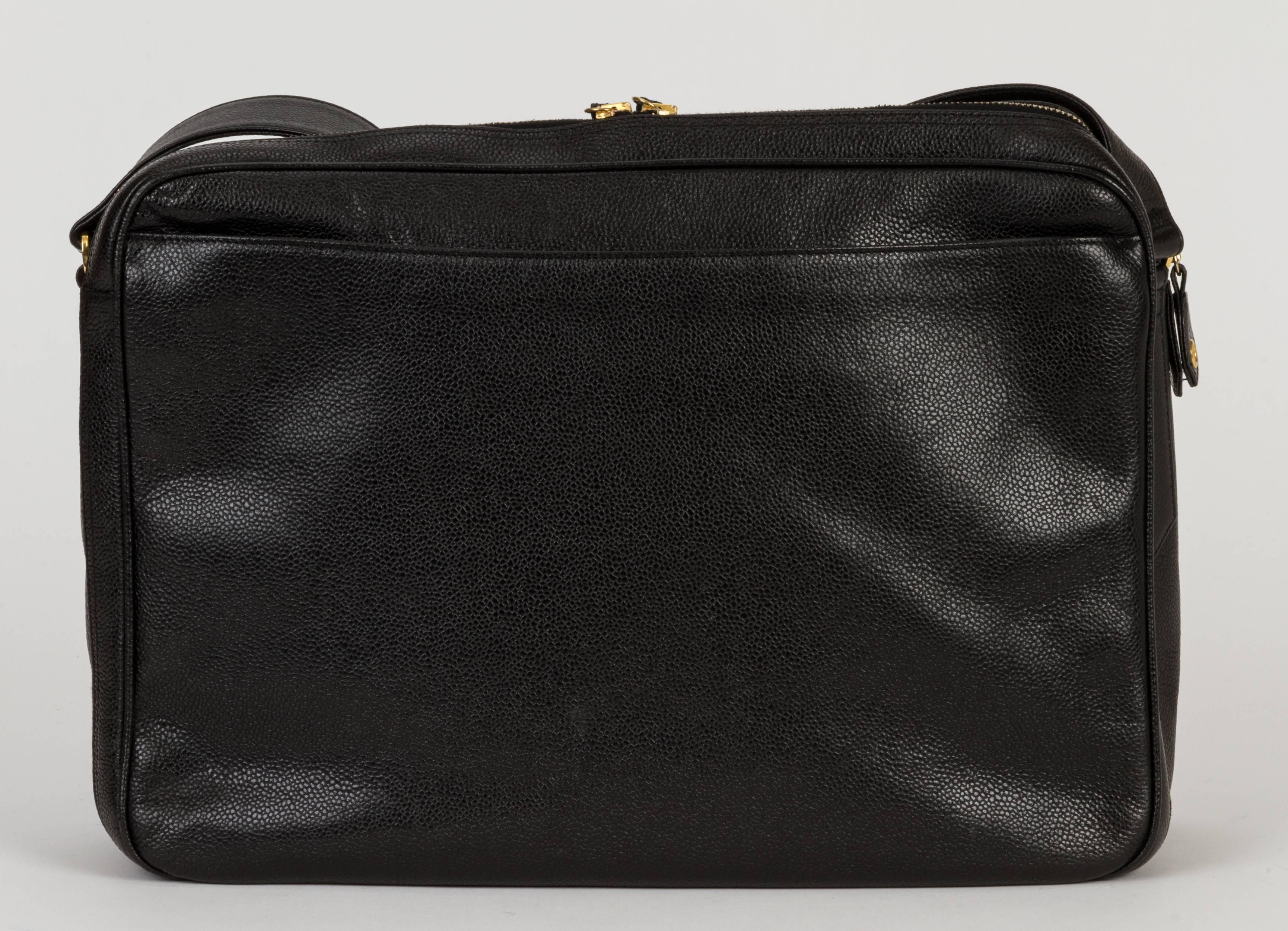 Chanel 1990's Black Caviar Leather Computer Bag at 1stDibs | chanel ...