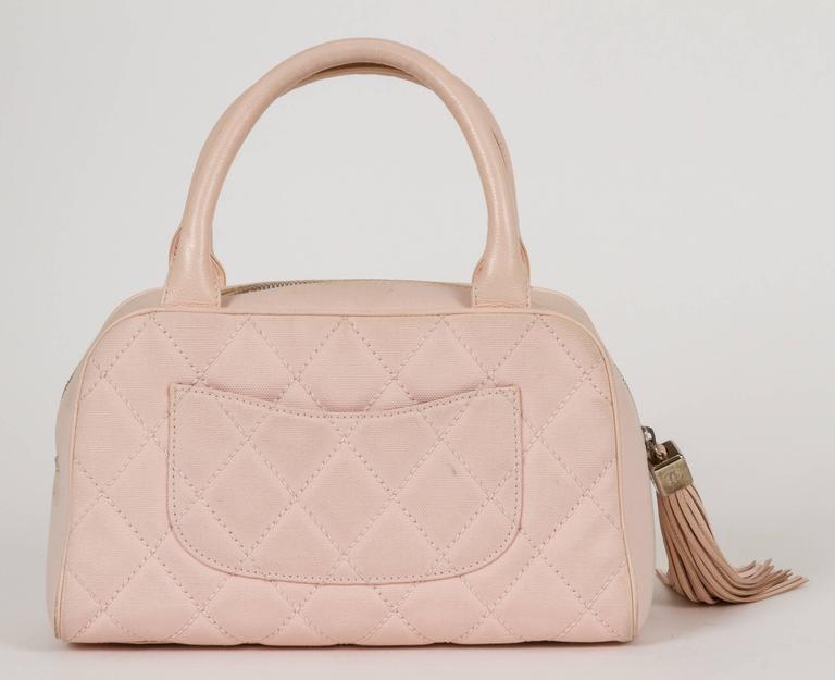90's Chanel Pink Bowler Bag w/ Tassel at 1stDibs | chanel pink bowling bag