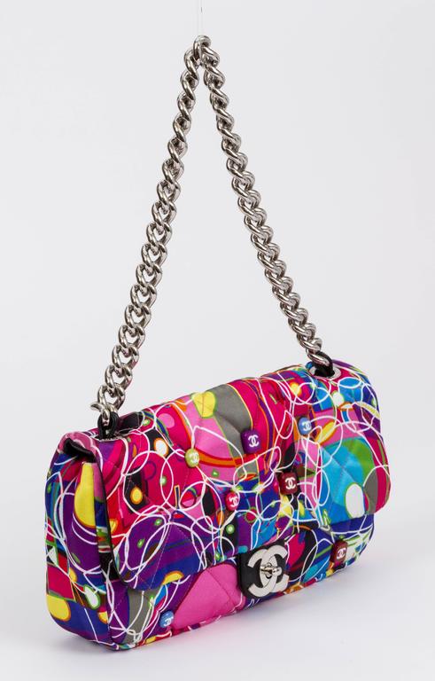 Chanel Multicolor Silk Quilted Flap Bag at 1stDibs | chanel multicolor ...