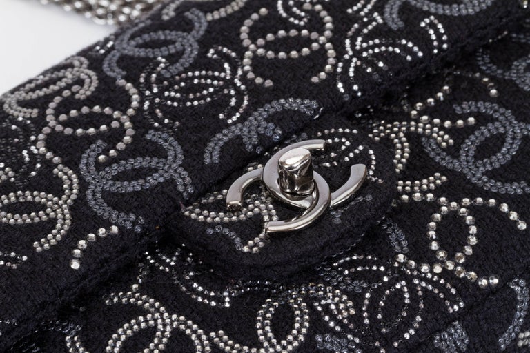 New Chanel Rhinestone CC Logo Double Flap Bag at 1stDibs | chanel ...