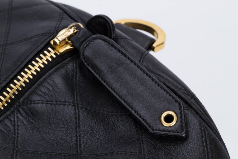 1990's Collectible Chanel Oversized Black Lambskin Keepall Travel Bag ...