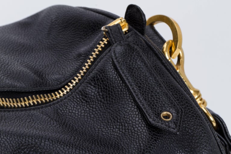 1990's Collectible Chanel Oversized Black Lambskin Keepall Travel Bag ...
