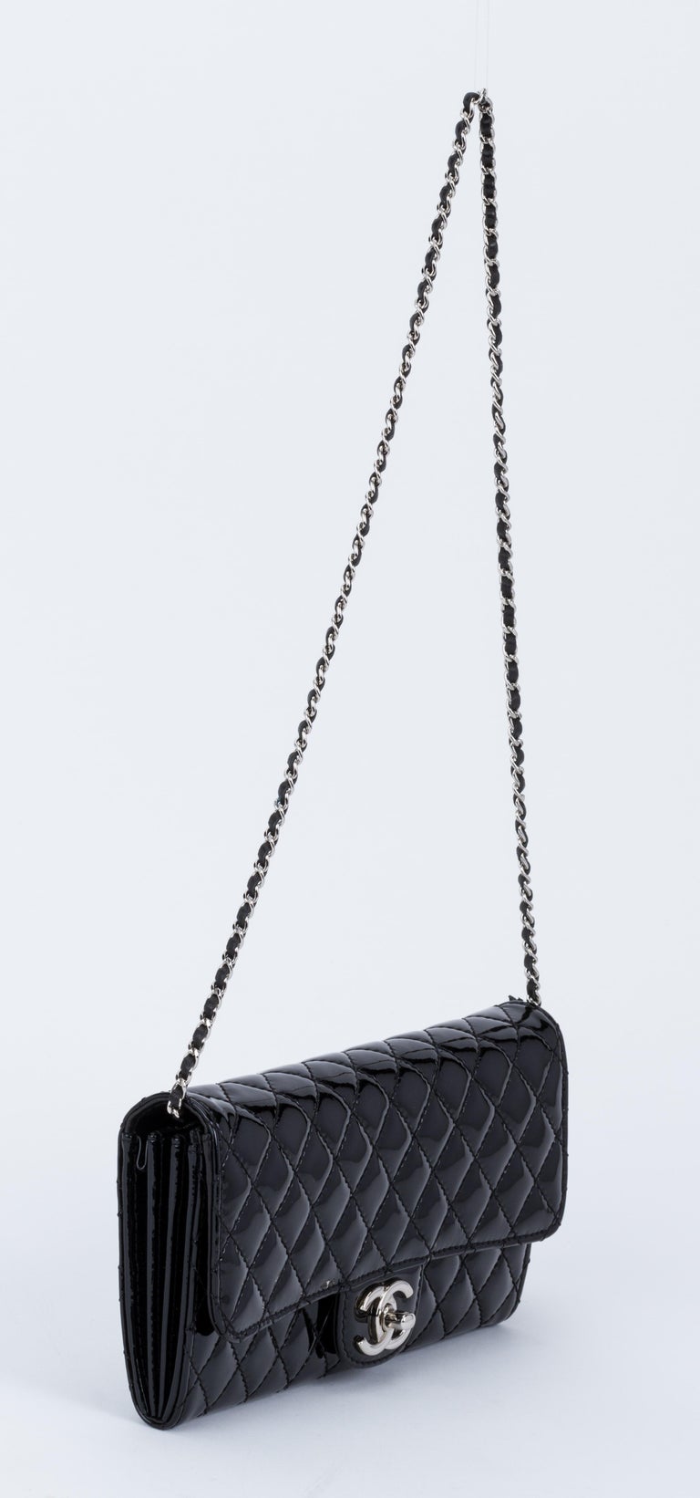 Chanel Black Patent 2 Way Pouchette Bag at 1stDibs | chanel pouchette ...