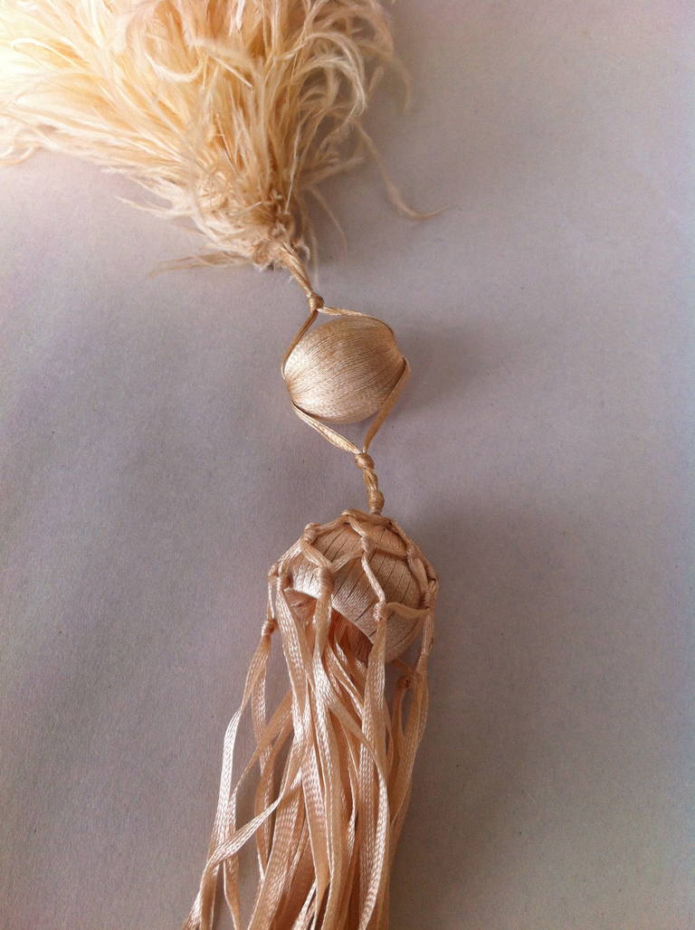 1900s Magnificent French peach ostrich feather and silk boa For Sale at ...