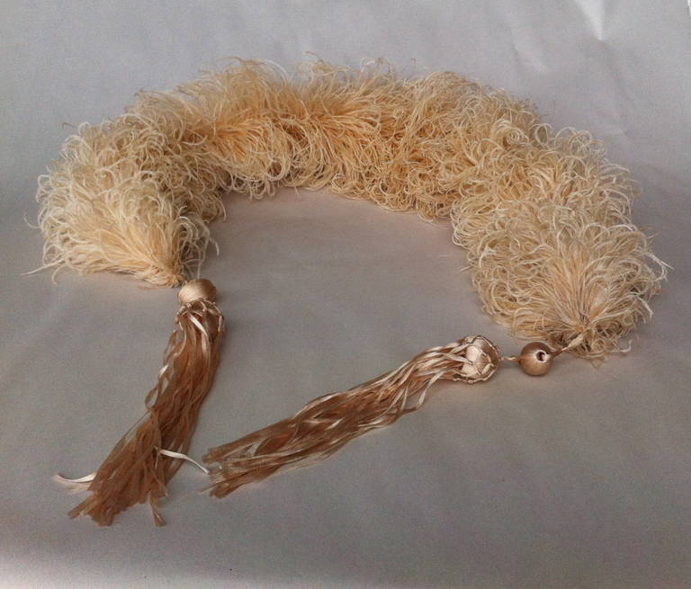 1900s Magnificent French peach ostrich feather and silk boa For Sale at ...