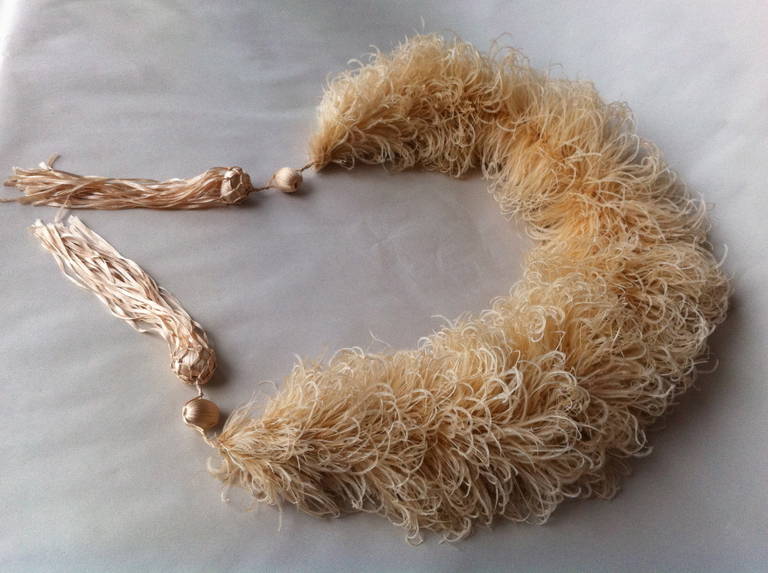 1900s Magnificent French peach ostrich feather and silk boa For Sale at ...