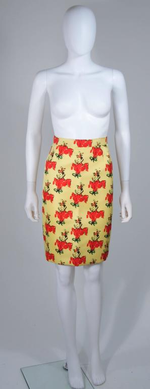 GIVENCHY COUTURE 1980s Yellow Portrait Print Silk Suit with Velvet Trim ...