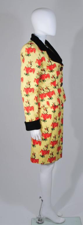 GIVENCHY COUTURE 1980s Yellow Portrait Print Silk Suit with Velvet Trim ...
