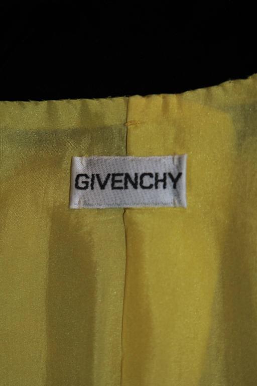 GIVENCHY COUTURE 1980s Yellow Portrait Print Silk Suit with Velvet Trim ...