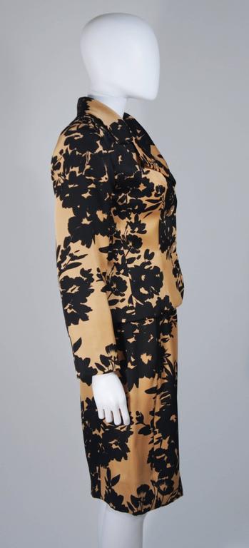GIVENCHY Circa 1980s Apricot Brown and Black Floral Print Suit Size 6-8 ...