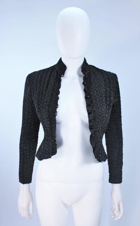 CHLOE Puckered Black Silk Elastic Jacket Size 4-6 at 1stDibs