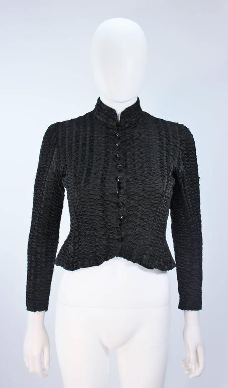 CHLOE Puckered Black Silk Elastic Jacket Size 4-6 at 1stDibs