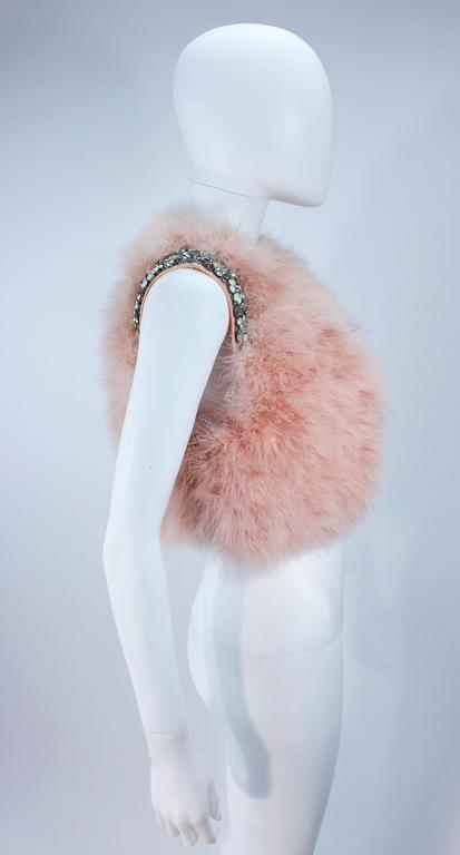 GIVENCHY Pink Marabou Bolero Style Jacket with Rhinestone Jewel ...