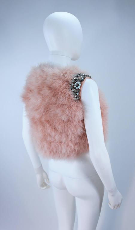 GIVENCHY Pink Marabou Bolero Style Jacket with Rhinestone Jewel ...