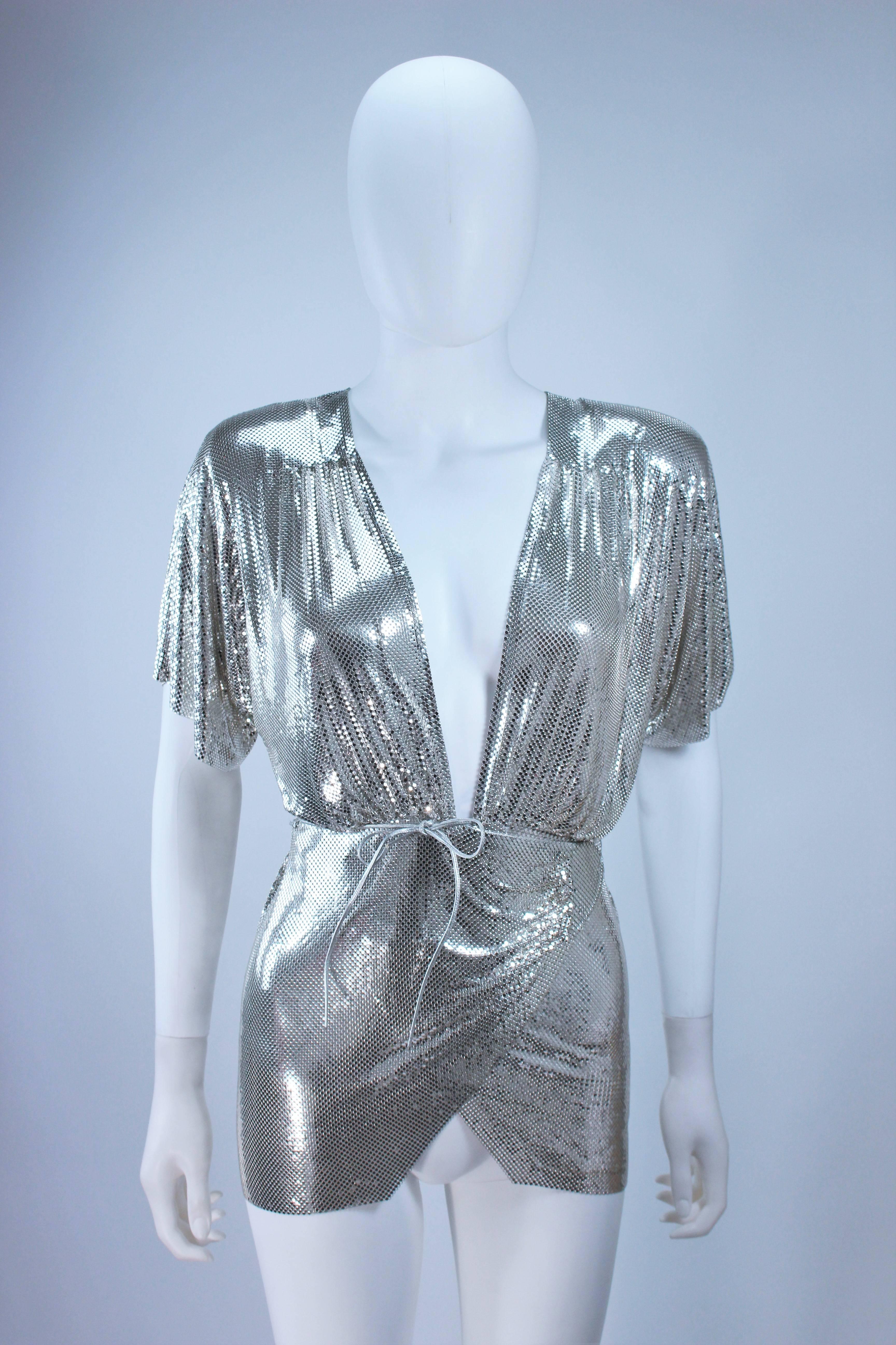 WHITING AND DAVIS Liquid Metal Mesh Wrap Style Blouse Size XS at ...
