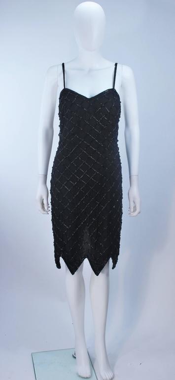 Black Beaded Cocktail Dress With Scalloped Hem Size M For Sale At 1stdibs