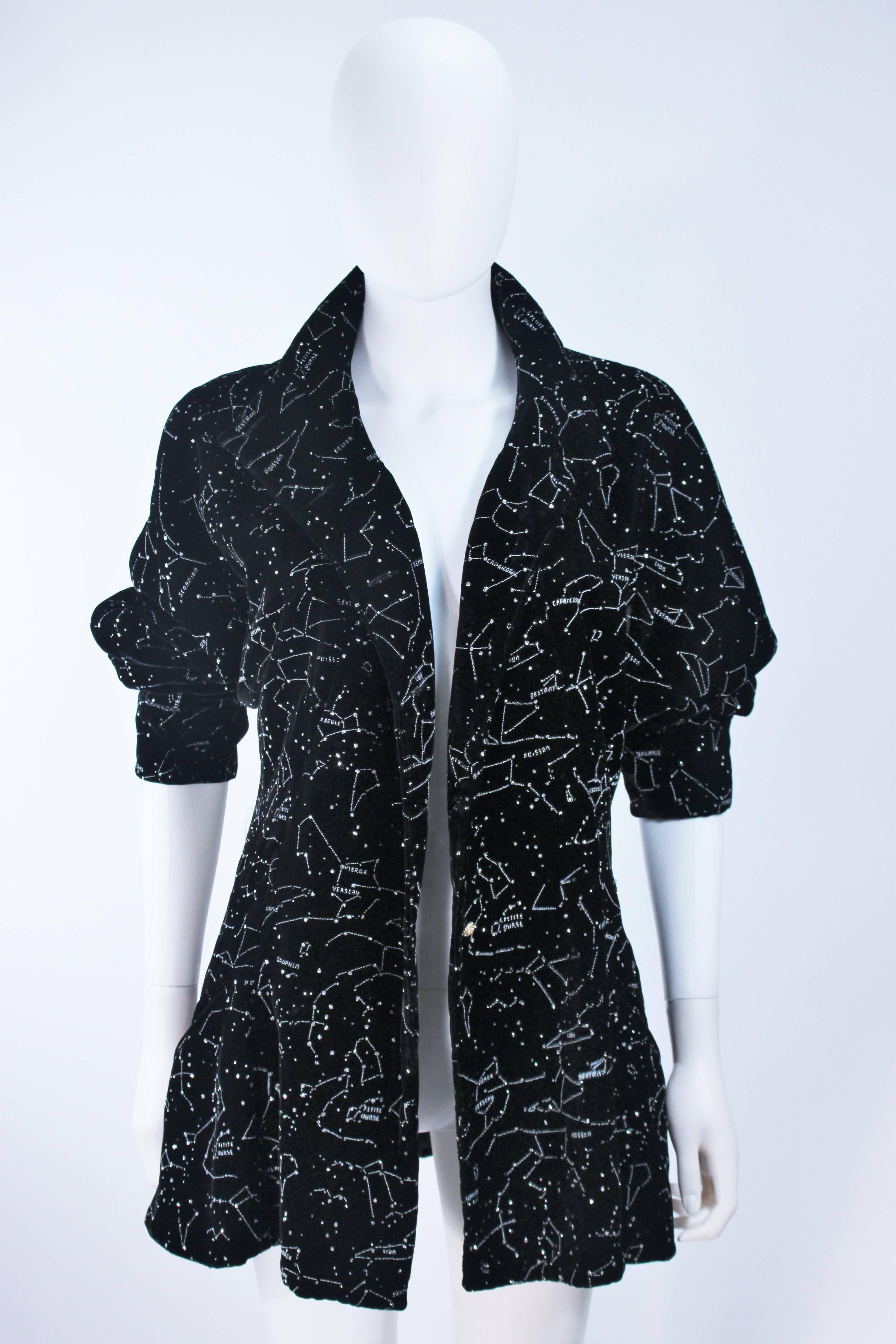 KARL LAGERFELD Velvet and Rhinestone Celestial Constellation Coat Size ...