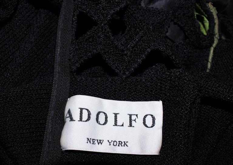 ADOLFO 1970's Black Knit Maxi Gown with Cut Out Detail Size 8 10 For ...