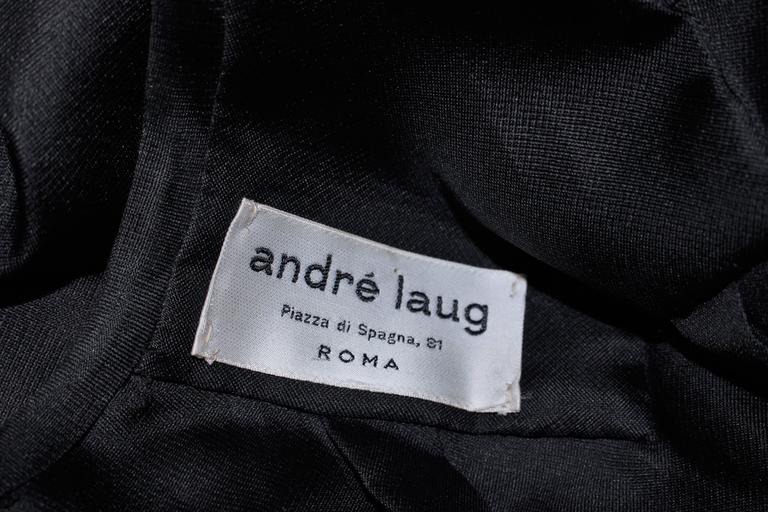 ANDRE LAUG ITALY Black Silk Ruffle Evening Cape For Sale at 1stDibs