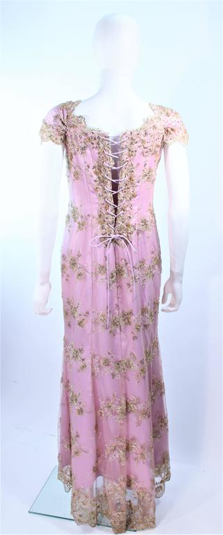 BARACCI Lavender Lace Rhinestone Corset Gown Size 6 8 For Sale at ...