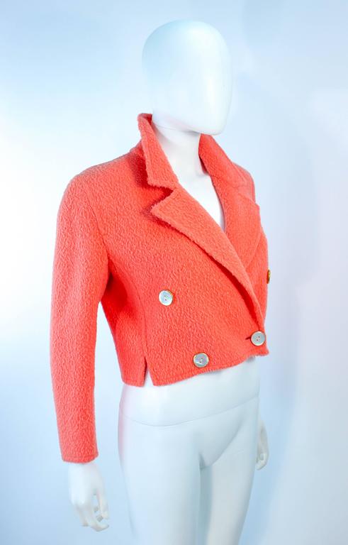 VALENTINO Coral Boiled Wool Cropped Jacket Size 6 8 at 1stDibs