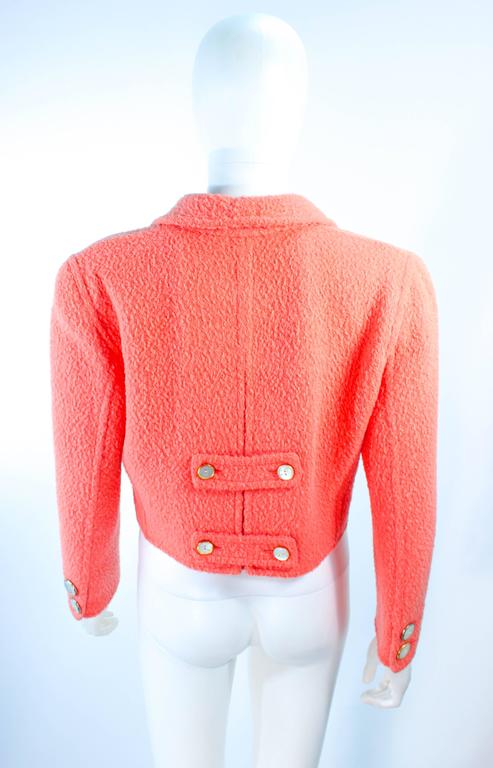 VALENTINO Coral Boiled Wool Cropped Jacket Size 6 8 at 1stDibs