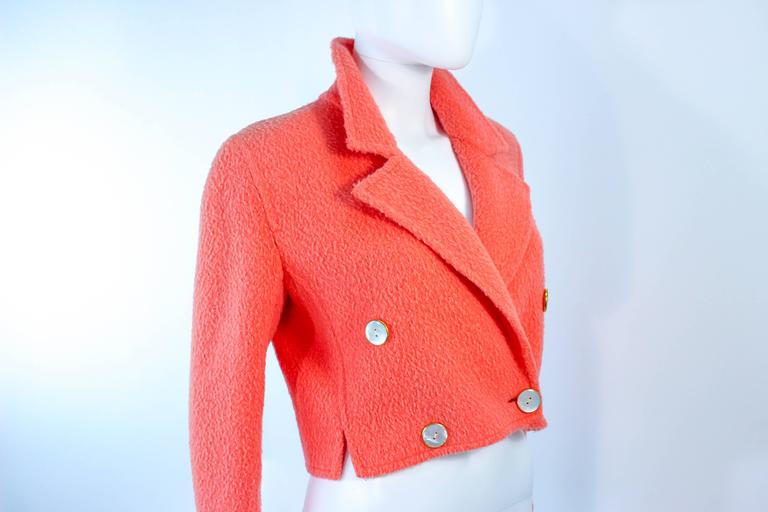 VALENTINO Coral Boiled Wool Cropped Jacket Size 6 8 at 1stDibs