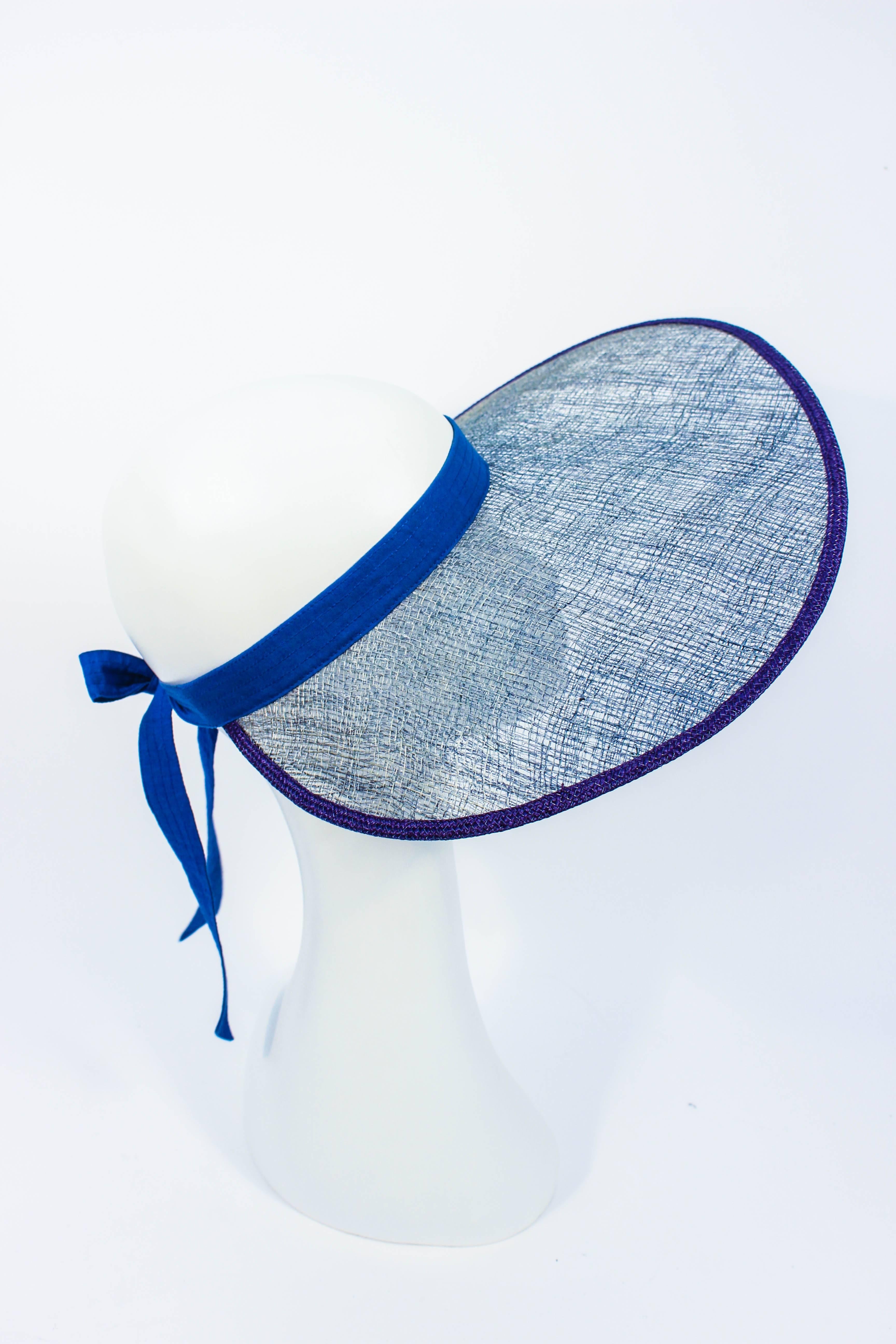 YVES SAINT LAURENT RIVE GAUCHE Blue Runway Visor at 1stDibs | ysl visor ...