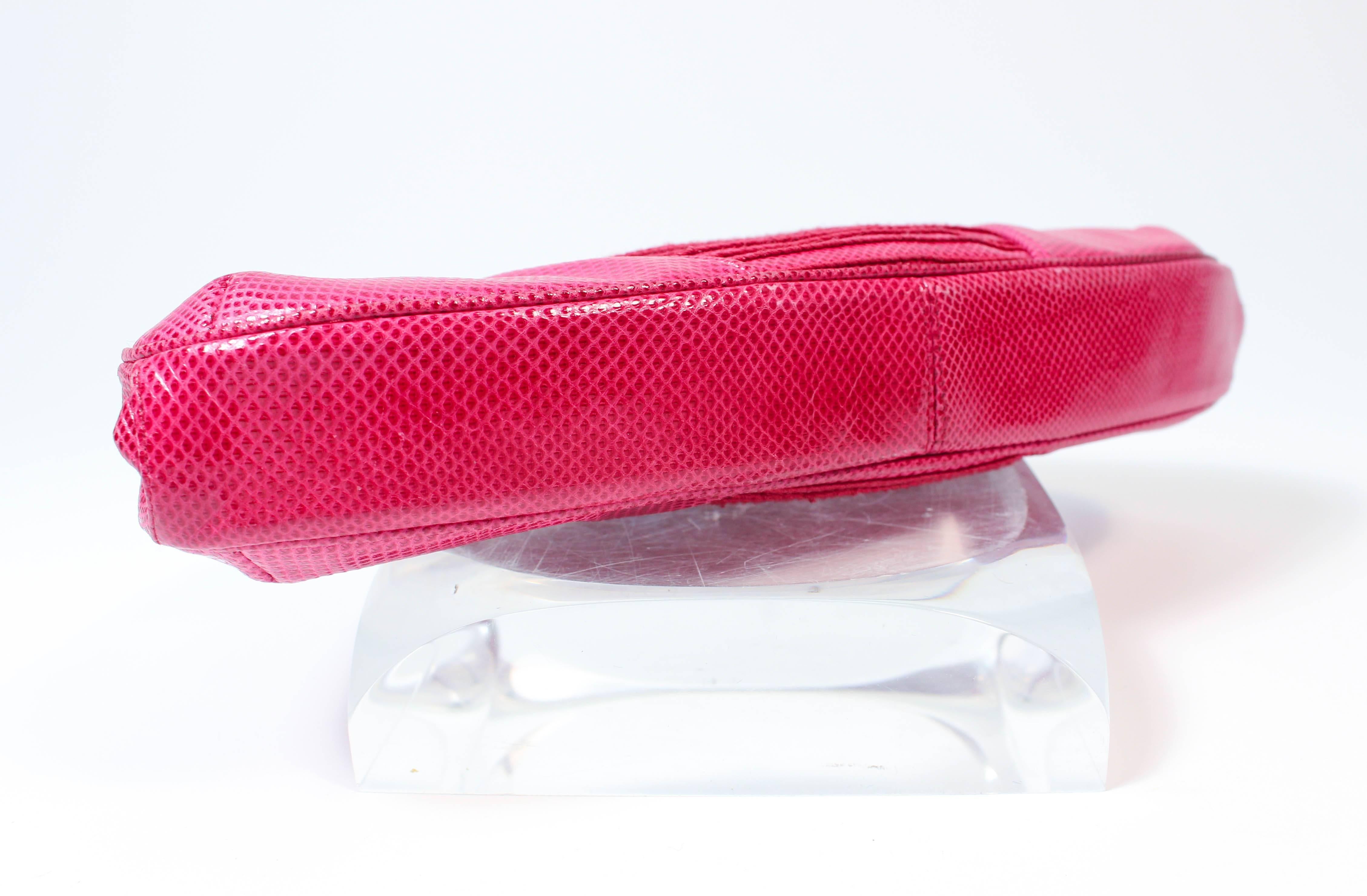 JUDITH LEIBER Vintage Purple Magenta Lizard Skin Purse with Mirror and ...