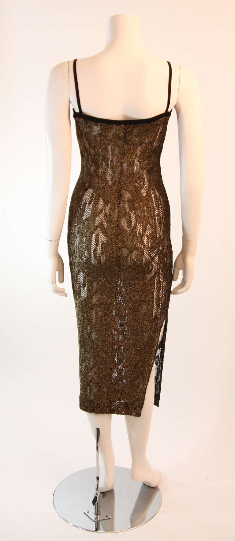 Amazing Future Ozbek Sheer Gold Metallic Knit Dress at 1stDibs | future ...