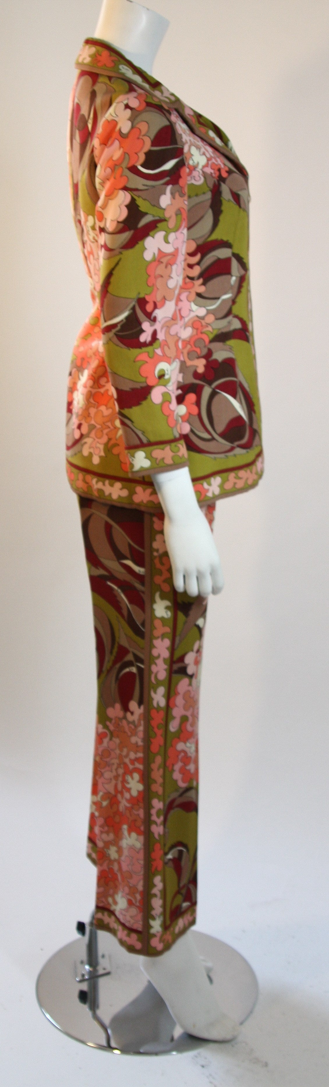 Emilio Pucci Olive Two Piece Pant Suit For Sale at 1stDibs | 2 piece ...