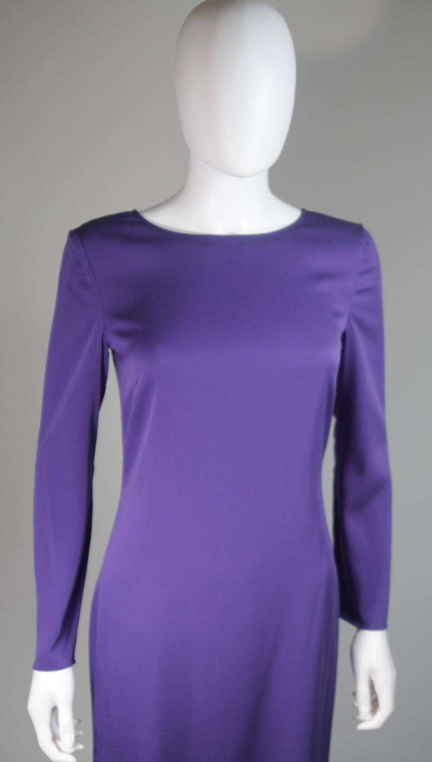 Emilio Pucci Purple Silk Long Sleeve Gown with Open Back Size Medium ...