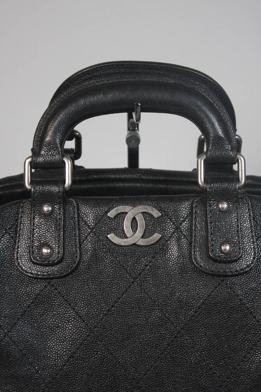 CHANEL Double Top Handle Black Caviar Leather Doctor Bag Excellent ...
