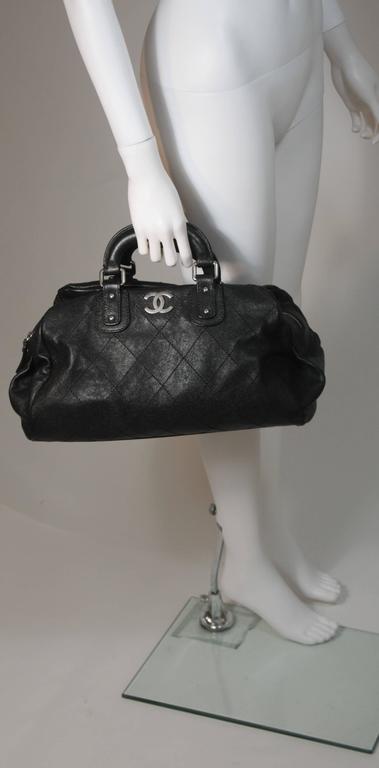 CHANEL Double Top Handle Black Caviar Leather Doctor Bag Excellent ...