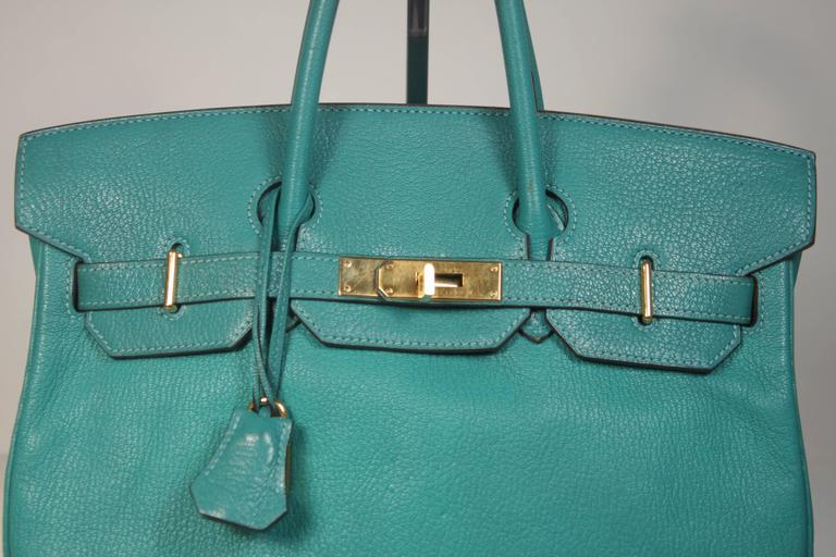 HERMES Emerald Teal Birkin with Gold Tone Hardware at 1stDibs