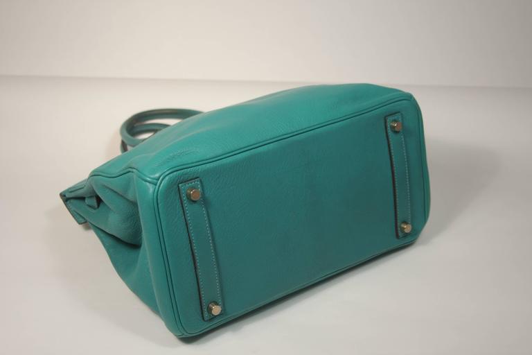 HERMES Emerald Teal Birkin with Gold Tone Hardware at 1stDibs