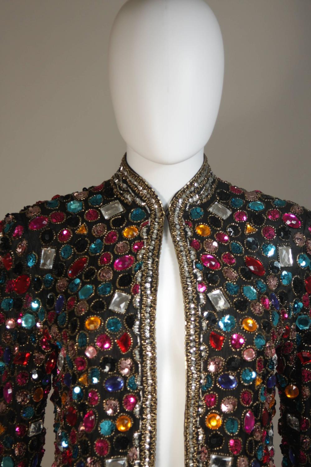 VICTORIA ROYAL Heavily Bejeweled Jacket Multi-Color Rhinestones Size 6 ...