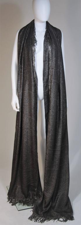 Vintage Black and Gold Extra Large Fine Metal Blend Scarf with Fringe ...