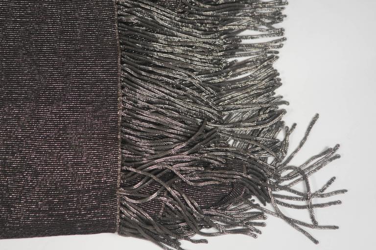 Vintage Black and Gold Extra Large Fine Metal Blend Scarf with Fringe ...