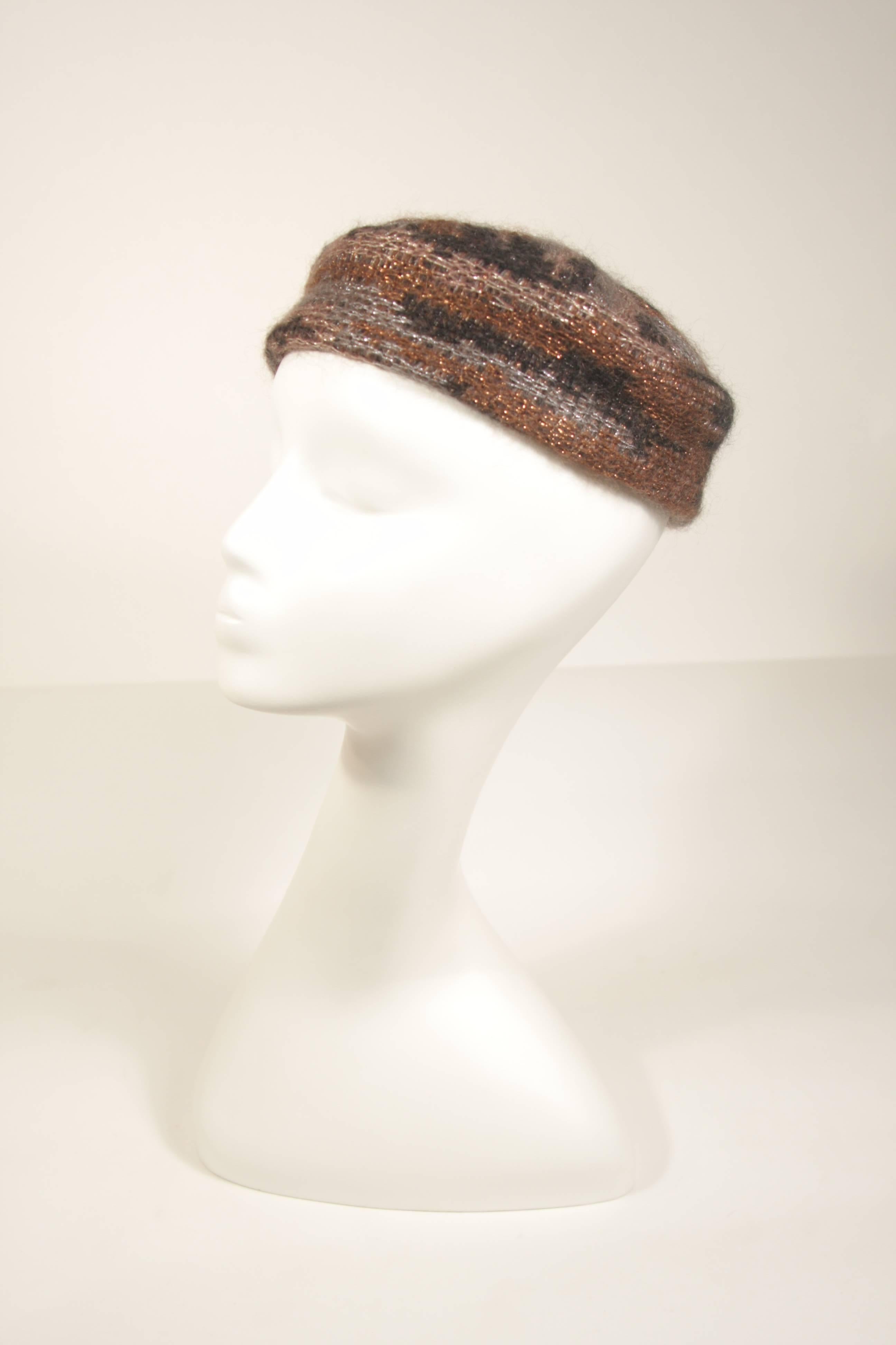 MISSONI Brown Multi Color Bronze Mohair Blend Hat For Sale at 1stDibs ...