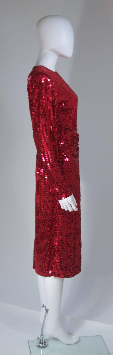 OLEG CASSINI Draped Raspberry Sequined Cocktail Dress Size 14 For Sale ...