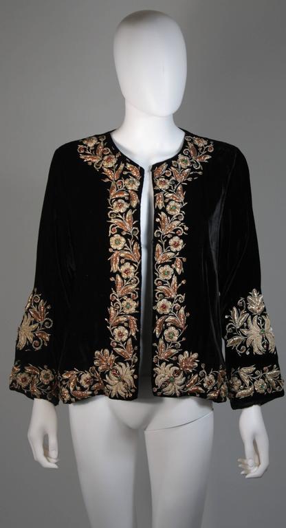 Velvet Jacket with Metallic Embroidery and Embellishment Size Small ...