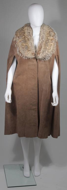 Nolan Miller Brown Suede Cloak with Fox Fur Collar For Sale at 1stDibs ...