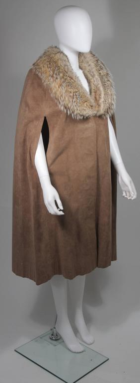 Nolan Miller Brown Suede Cloak with Fox Fur Collar For Sale at 1stDibs ...